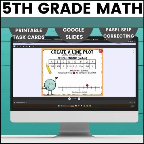 5th Grade Math Review Line Plots to Display Data Measurements | TPT