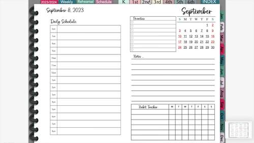 Digital Planner for Music Teachers: K-6th Grade, 2023/2024 | TPT