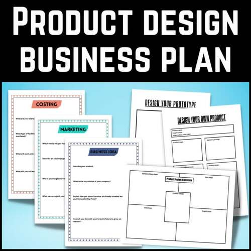 Product Design Company Business Plan Worksheet Pack by Organised Educator