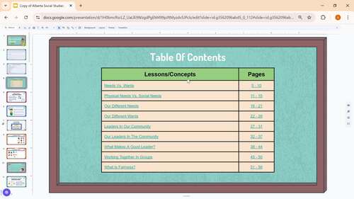 Kindergarten - Systems Unit - Google Lesson Slides - Alberta NEW Social ...