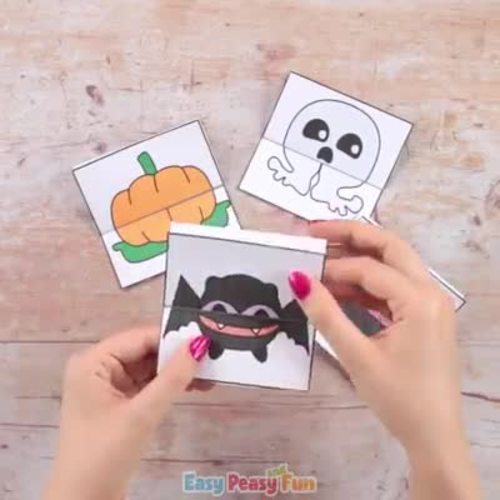 Halloween Craft | Halloween Monster Surprise Cards Template | TPT