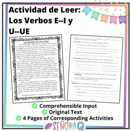 E--I and U--UE Stem Changing Verbs Reading Activity by SenoraQ | TPT