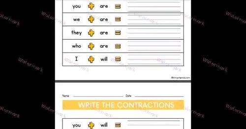 Contraction with NOT worksheet WRITE contraction practice for 1st 2nd ...