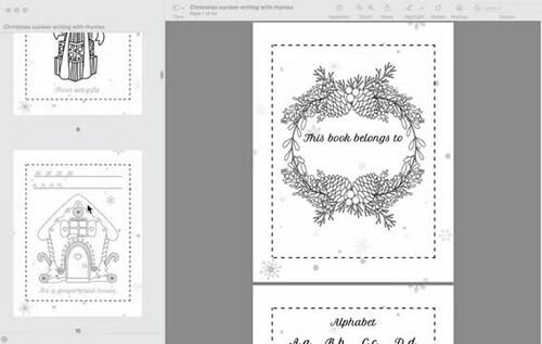 Christmas Cursive writing and rhymes by Cat Academy | TPT