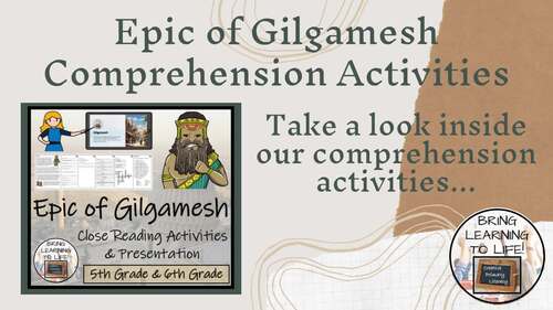 Epic of Gilgamesh Close Reading Comprehension Activities | 5th Grade ...