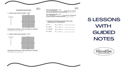 Algebra - Exponents & Exponentials Notes & Wks Bundle - 5 lessons ...