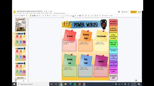 Early Byzantine Empire Interactive Notebook Worksheets Activities Timeline