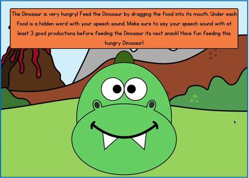 Feed the Dinosaur Articulation Boom Cards by Gab with Gab | TPT