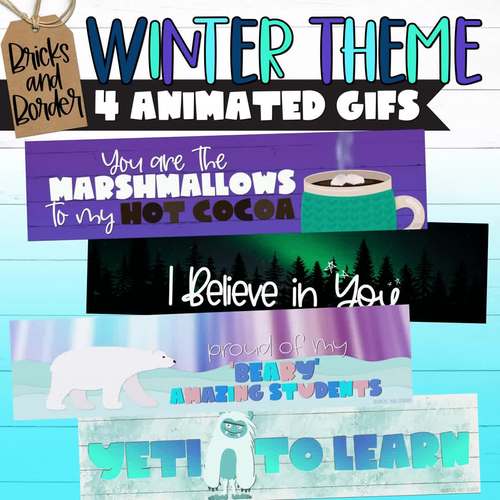 Animated Winter Google Classroom Headers Gifs by Bricks and Border