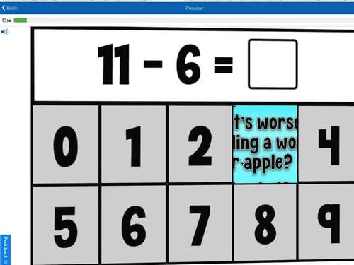 Subtraction Math Fact Practice | Boom Cards | Fall / Autumn Joke Puzzles