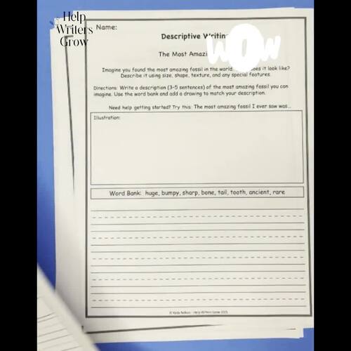 Writing About Fossils - Third Grade by Help Writers Grow | TPT