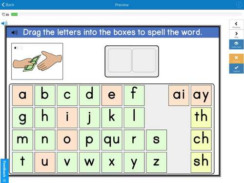 AI AY Spelling Rule BOOM CARDS | Orton Gillingham Drag and Spell Tiles