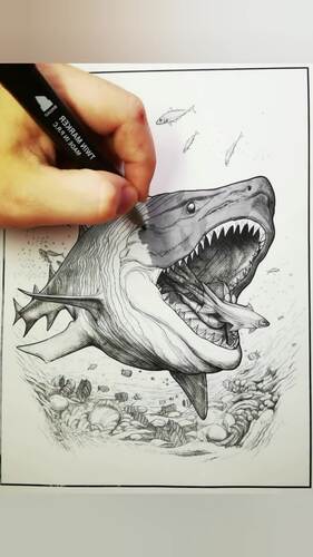 Dino Ocean coloring book - printable by Chuck Burger coloring books