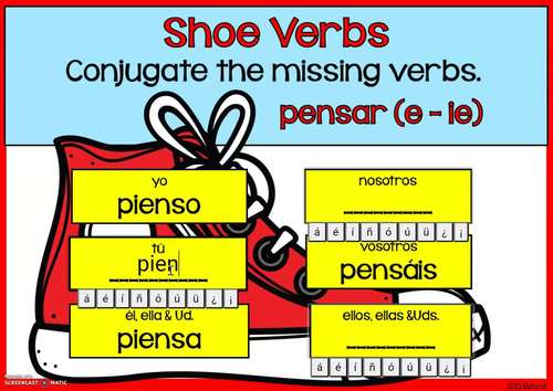 Spanish Stem Changing Verbs | Spanish BOOM CARDS by Debbie Wood | TPT