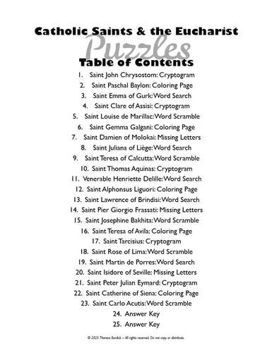 Eucharist Activities: Communion Games, Reading Comprehension, Puzzles ...