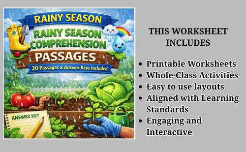Rainy Day Comprehension Passages | Spring Reading Activities | Grades 2–8