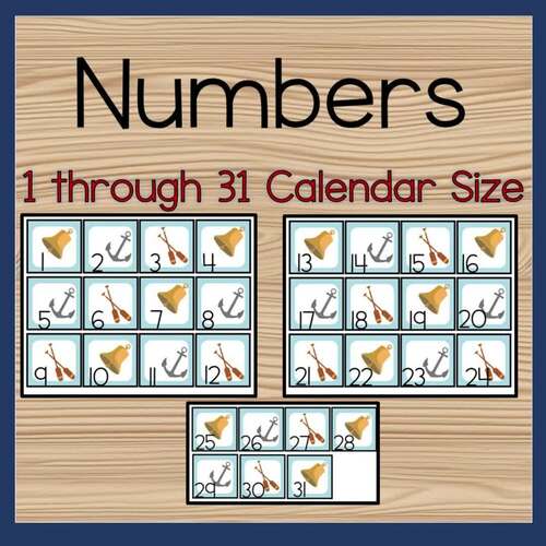 Numbers Calendar by Ana's Teaching Corner | TPT