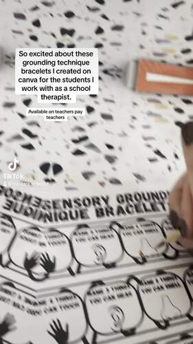 54321 Sensory Grounding Technique Coping Skill Bracelet, SEL, school ...