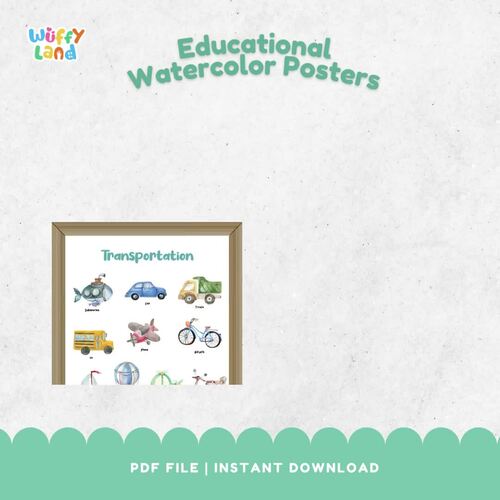 Educational Watercolor Posters, Montessori Poster, Homeschool Decor ...
