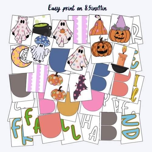 Groovy Ghost Halloween Bulletin Board Kit, Classroom Door Decor, Editable