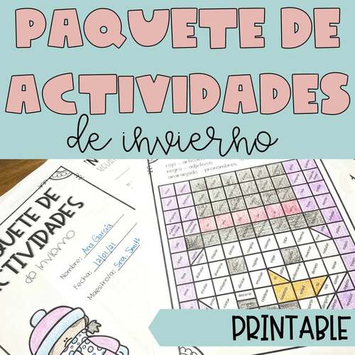 Spanish winter activity packet - actividades de Navidad - actividades ...