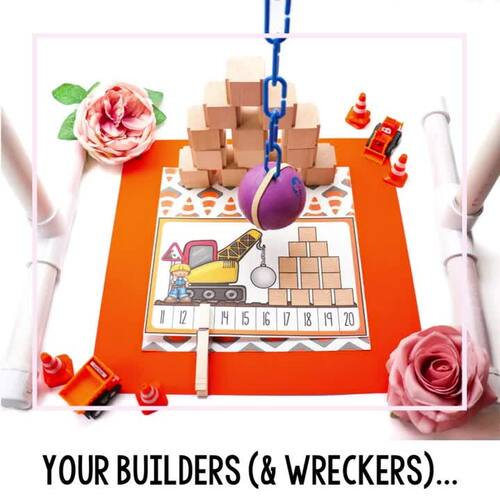 Counting Wrecking Ball Activity - Math Center - Construction Counting ...