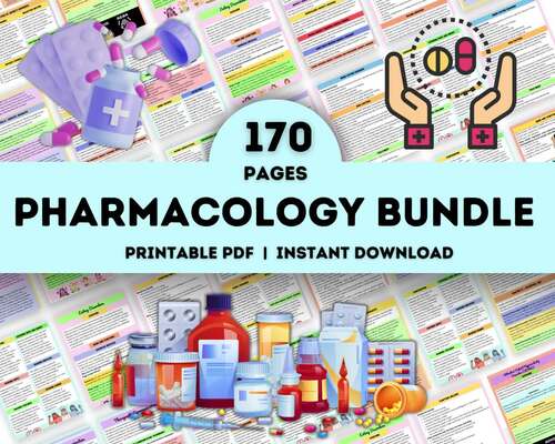 Pharmacology Bundle 170 Pages | Fully Hyperlinked & Printable PDF | Nursing