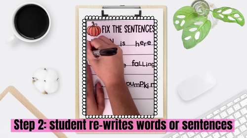 Occupational Therapy FIX THE MISTAKES handwriting legibility practice FALL