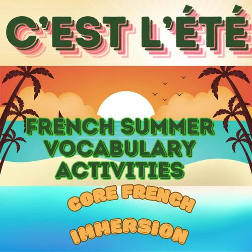 French summer vocabulary puzzle and worksheets-ACTIVITÉS VOCABULAIRE ÉTÉ