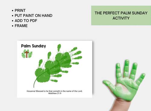 Palm Sunday Bible Verse Handprint Craft for Sunday School Holy Week Lesson