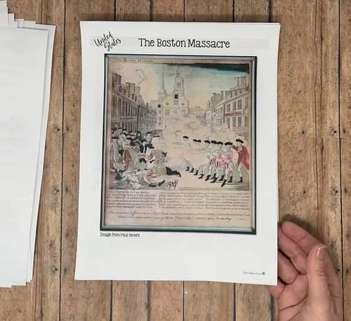 The Boston Massacre Activity for 5th Grade with Reading and Writing