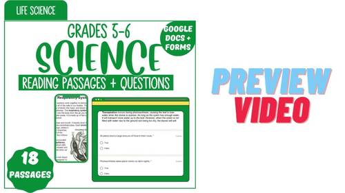 Life Science Reading Comprehension Passages and Questions Bundle Grade ...