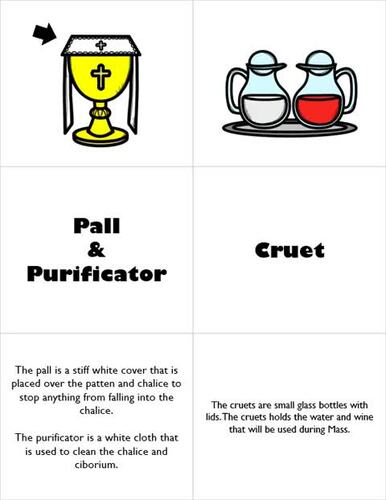 Catholic Mass Items: Sort and Identify Chalice, Paten, Stole, Chasuble ...