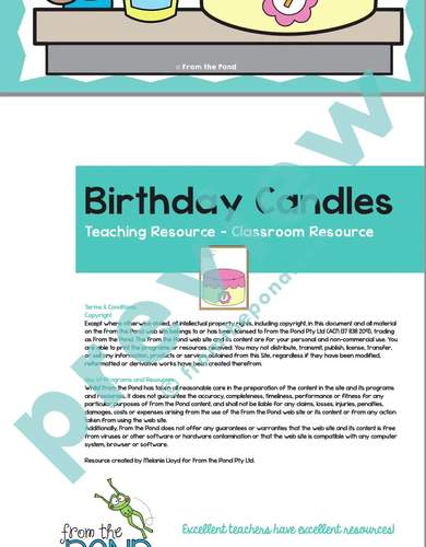 Birthday Cake Candles Playdough Activity Mats for Numbers by From the Pond