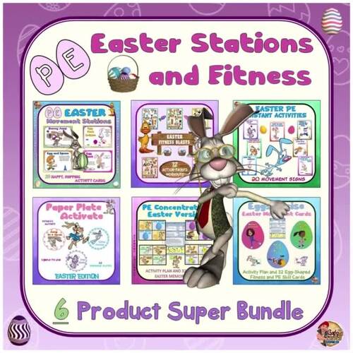PE Easter Activities & Games - Seasonal 6 Product Super Bundle for the Gym