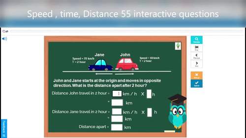 Speed, Time, Distance interactive lesson | Boom card (55 questions)