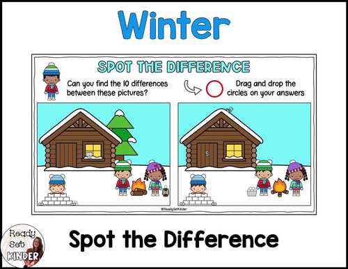 Winter Spot the Difference | Picture Puzzle | Visual Perception | TPT