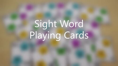 Sight Words Playing Cards for Literacy Centers or Small Group Learning