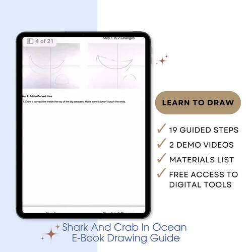 Shark and Crab Ocean Drawing Lesson | Easy Step-by-Step Art for ...