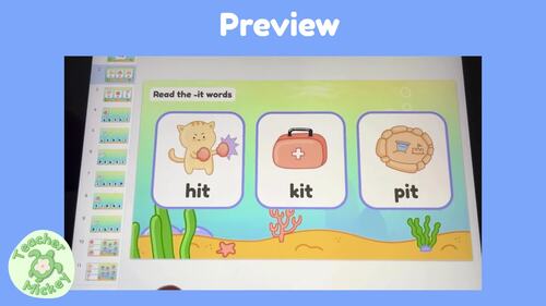 CVC Word Family -it | Google Slides™ Interactive Phonics Resource