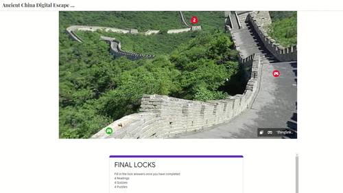 Ancient China DIGITAL ESCAPE ROOM for Google Drive® by Think Tank
