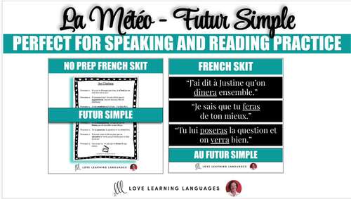 French Skit Dialogue Futur Simple - Le Cinéma - Movie Theme | TPT