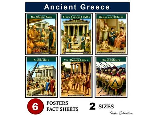 Ancient Greece History/ Social Studies 6 Poster Set with Student Notes