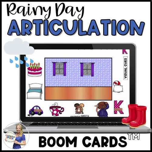 Rainy Day Speech Therapy Boom Cards for Articulation | Cycles Apraxia