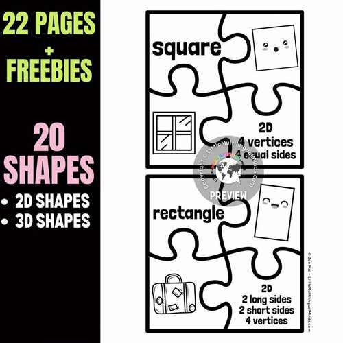 Sort Shapes: 2D and 3D Shapes Activities, Shape Attributes Puzzles ...