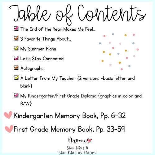 End of the Year Memory Book Owl Themed for K-1 by Star Kids | TPT
