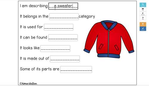 Describing Winter Vocabulary Speech Therapy Boom Cards™ by Aimee Walton