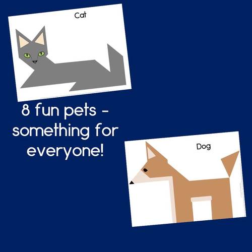 Pet Tangram Puzzles Printable | 2D Shapes Math Center | Tangrams
