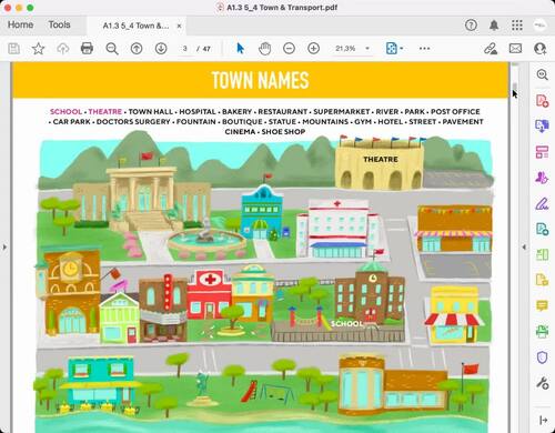 ESL Beginners Lesson: Learn How Use Town and Transport Together | TPT