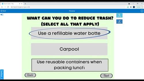Recycling Interactive Reading Boom Cards by Hands on Learning LLC